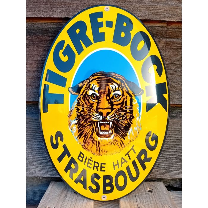 Tigre-Bock Strasbourg plaque émaillée