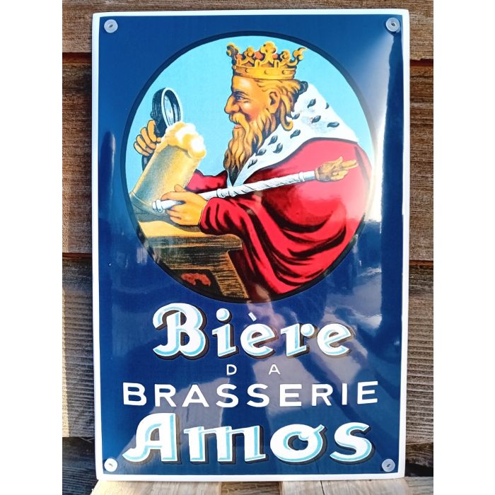 plaque émaillée Biere da brasserie Amos