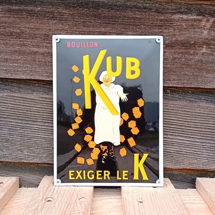 Kub Bouillon plaque emaille 16x22cm