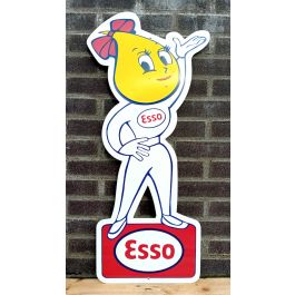 Emaille bord | Esso logo + Dame | 80cm x 35cm | Emaillegigant.nl